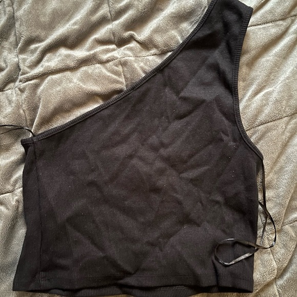 Zara | Tops | Super Cute One Shoulder Crop Top | Poshmark